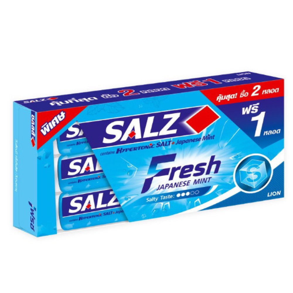 "SALZ" Toothpaste FRESH Japanese Mint (140 grams x 3) - ยาสีฟัน